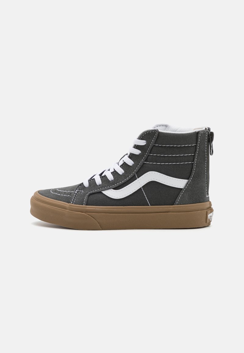 Vans SK8-HI ZIP UNISEX - Sneakers hoog - grey/true white/grijs - Zalando.nl