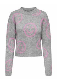 ONLY TIEF ANGESETZTE SCHULTER - Jumper - light grey melange/grey - Zalando