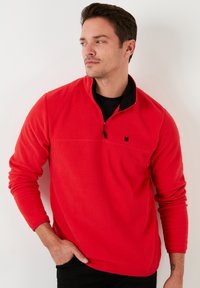 Buratti SLIM FIT - Fleece trui - black/zwart - Zalando.be