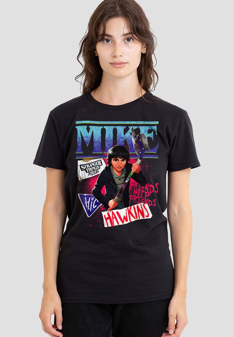 NETFLIX STRANGER THINGS TALES FROM 85 MIKE - Print T-shirt - black ...