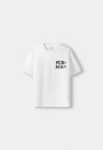 Bershka POI KEELY SHORT SLEEVE BOXY FIT - T-Shirt print - white/weiß ...