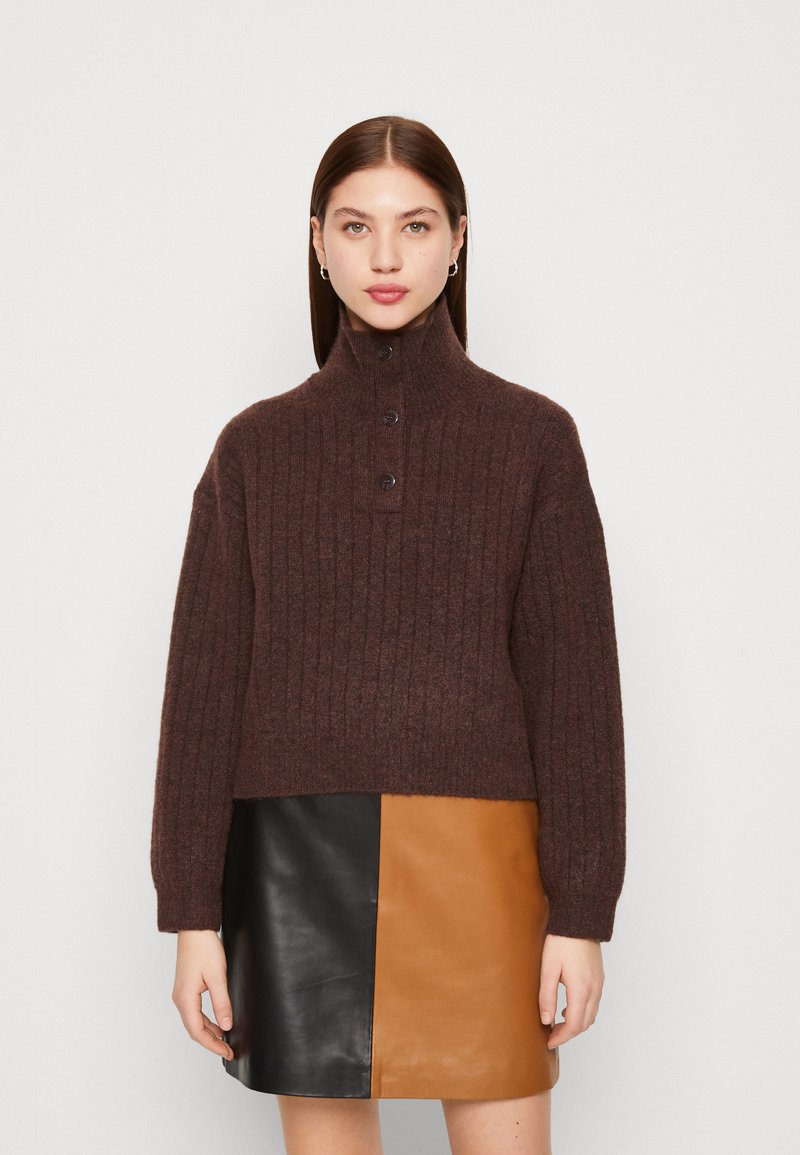 Weekday HEIDI SWEATER - Jumper - brown dark/brown - Zalando.ie