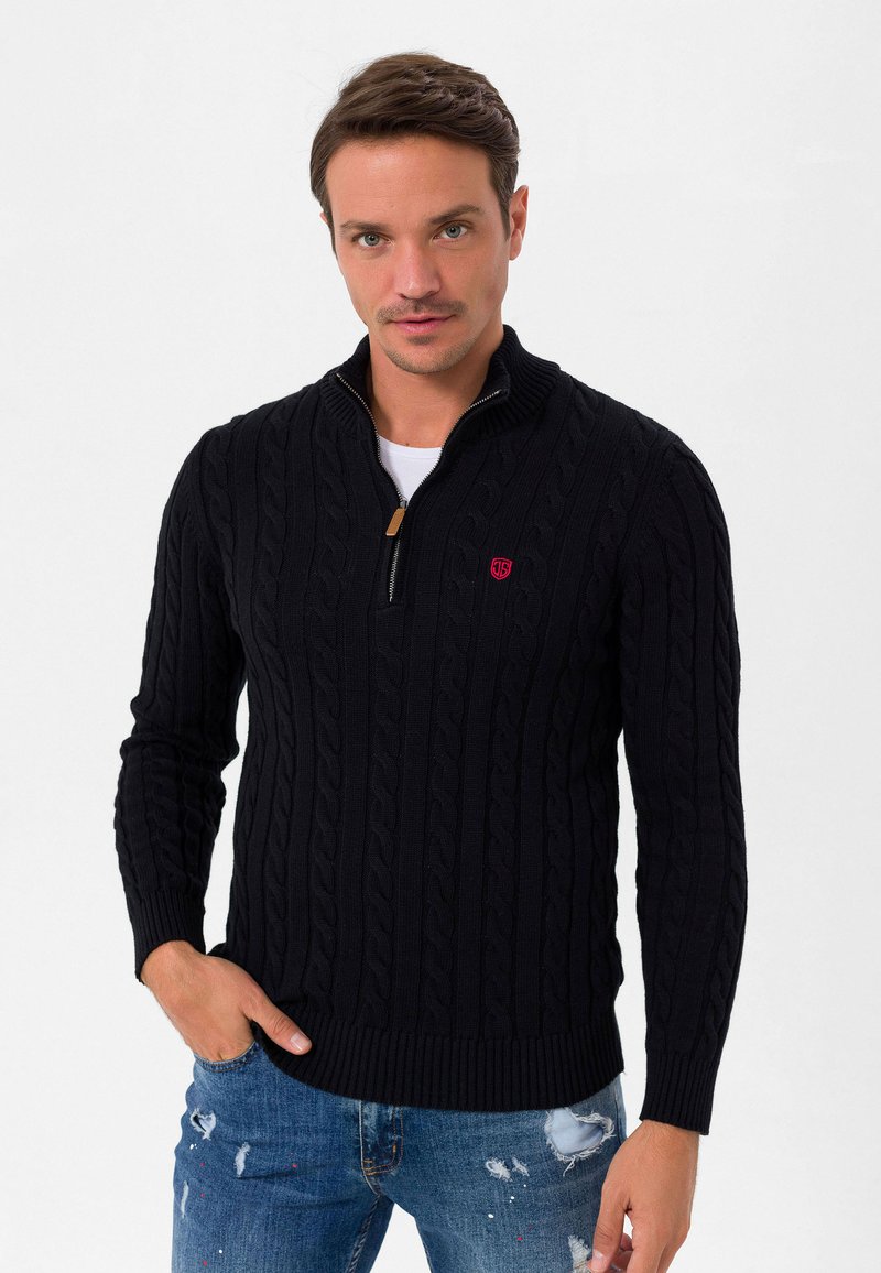 Felix Hardy CABLE HALF-ZIP - Trui - black/zwart - Zalando.be