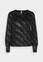 ONLY ONLPELLA FOIL PUFF - T-shirt à manches longues - black/gold/noir ...