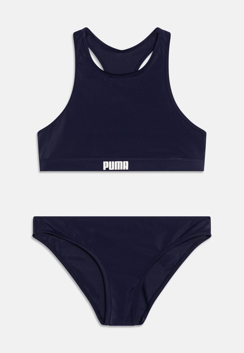 Puma Swim Girls Racerback Bikini Navy Dark Blue Uk