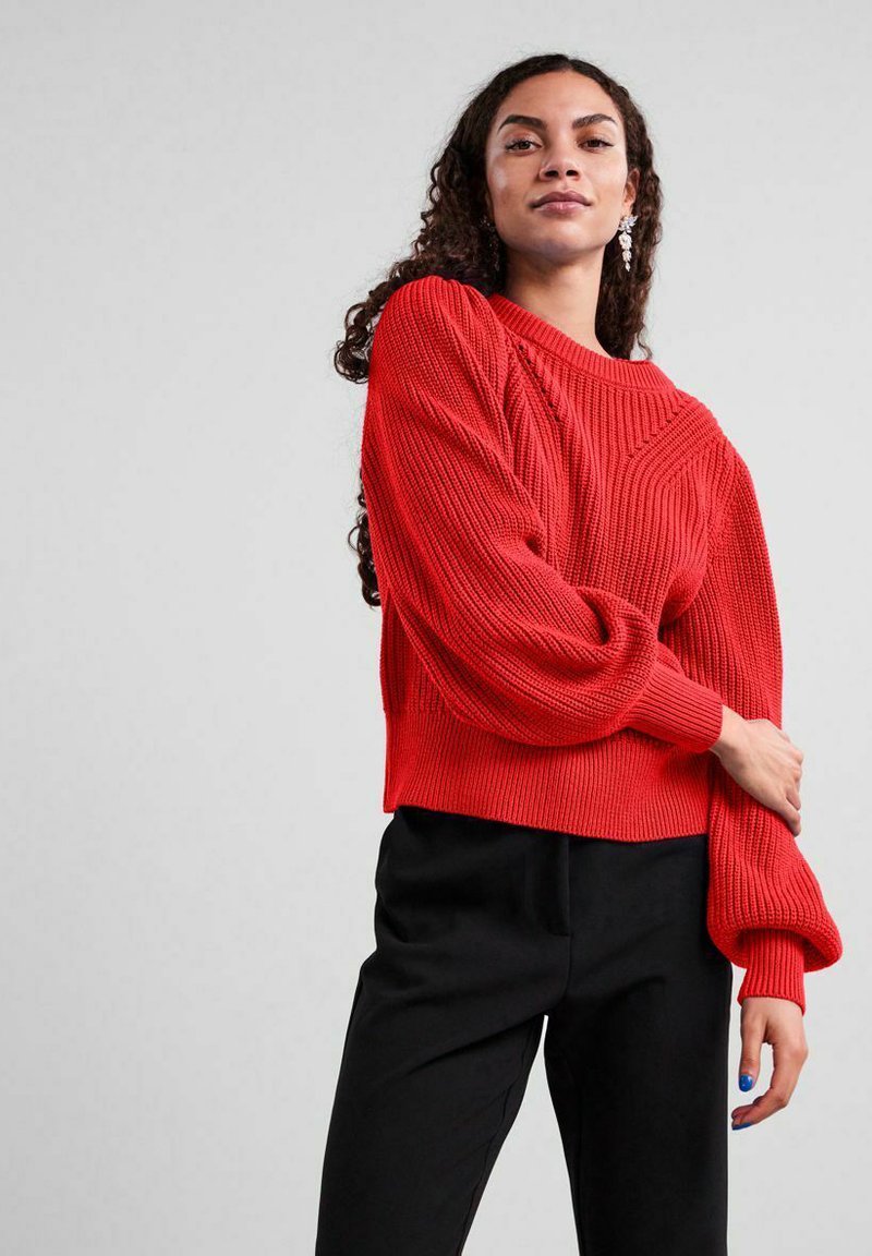 YAS Pullover - fiery red/rouge - ZALANDO.FR