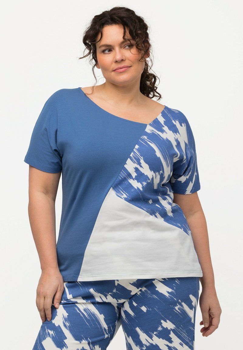 Ulla Popken T-Shirt print - blue/blau - Zalando.de