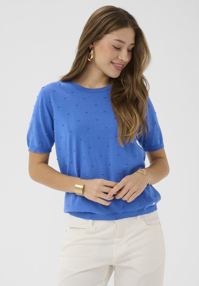 Cream Print T-shirt - palace blue/turquoise - Zalando