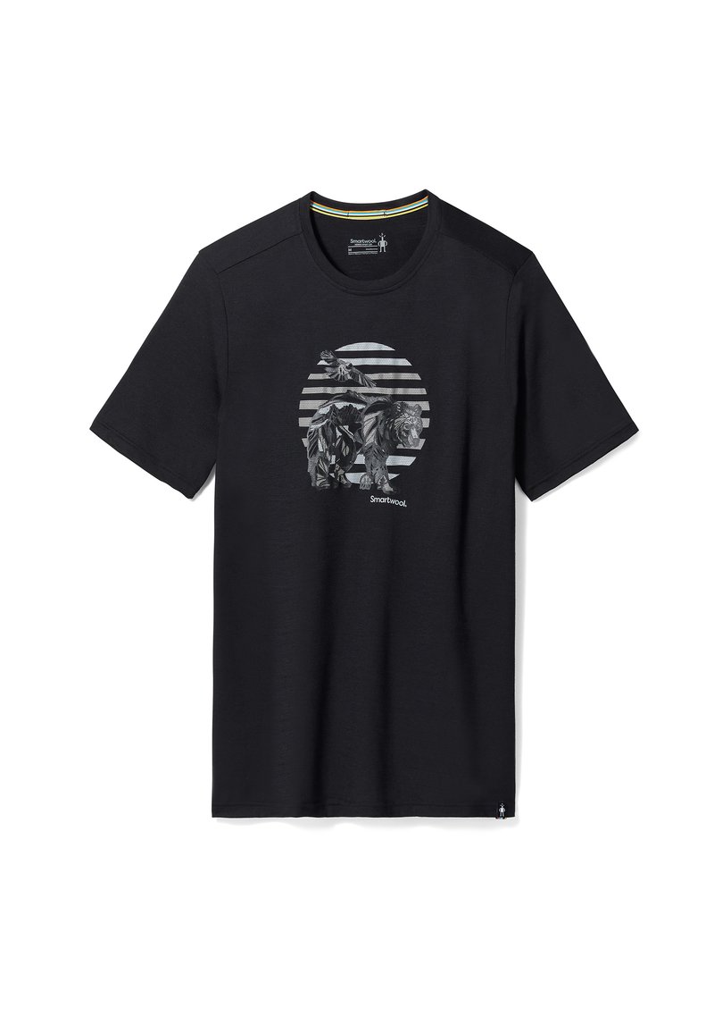 Smartwool COMPANION TREK GRAPHIC SHORT SLEEVE - Print T-shirt - black ...