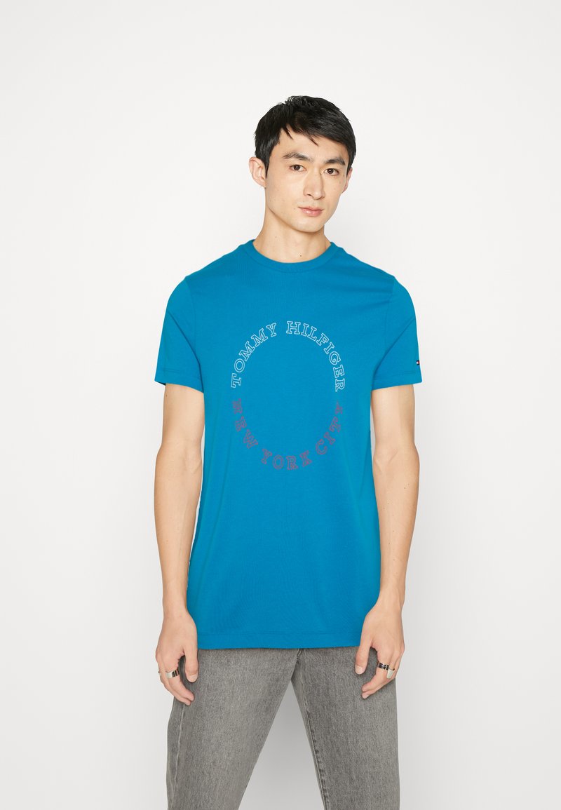 Tommy Hilfiger SLIM FIT - T-shirt print - cerulean aqua/blauw - Zalando.nl