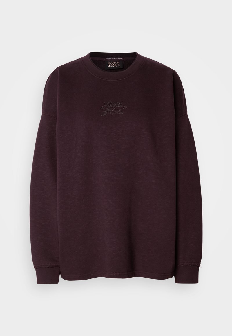 Scotch & Soda GARMENT DYE LOGO OVERSIZED - Sweatshirt - chocolate plum ...