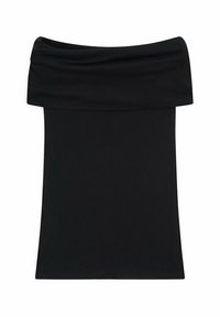 Massimo Dutti OFF-THE-SHOULDER - T-shirt print - black/zwart - Zalando.be