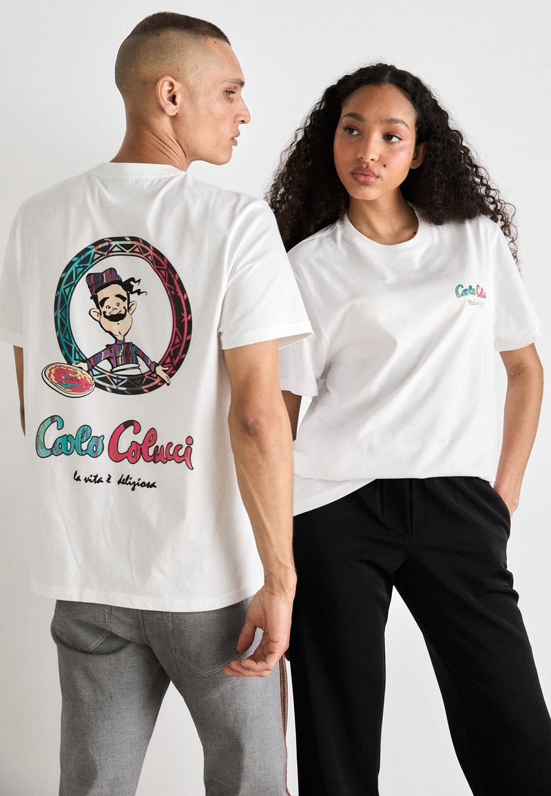Carlo Colucci UNISEX - Print T-shirt - white - Zalando.ie