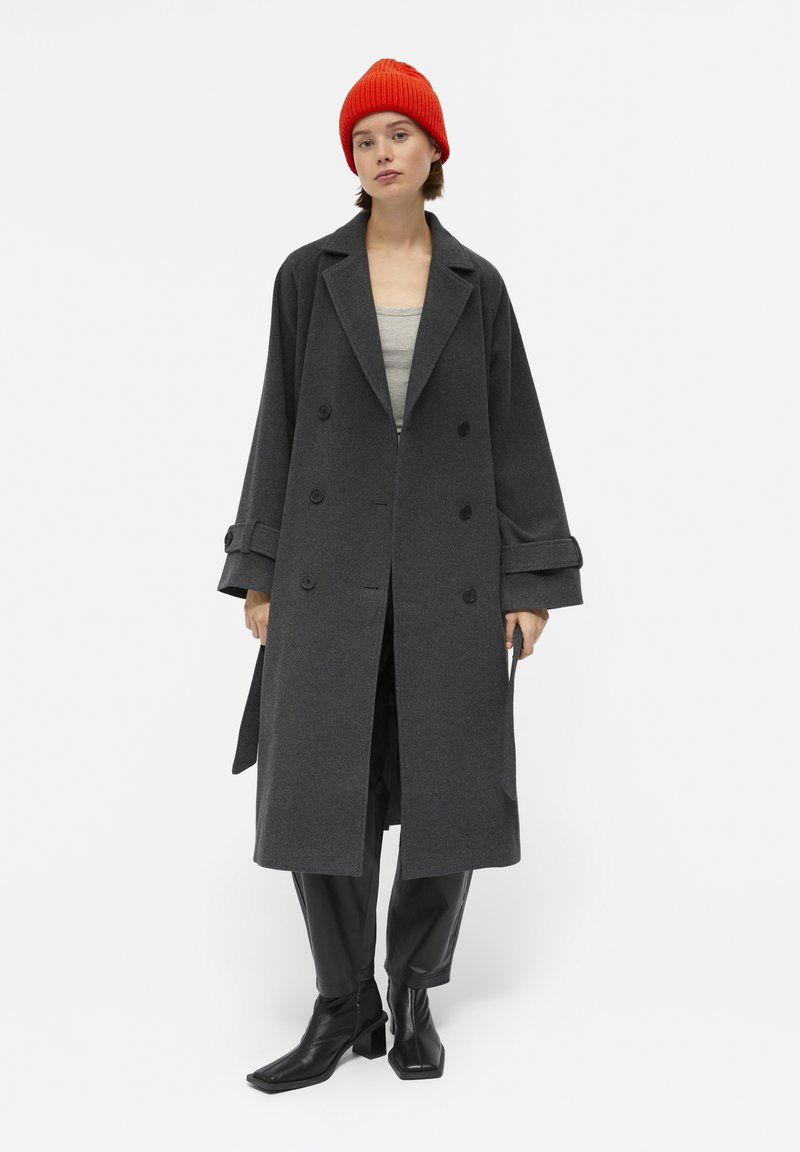 Object OBJKEILY L/S NOOS - Abrigo clásico - dark grey melange/gris ...