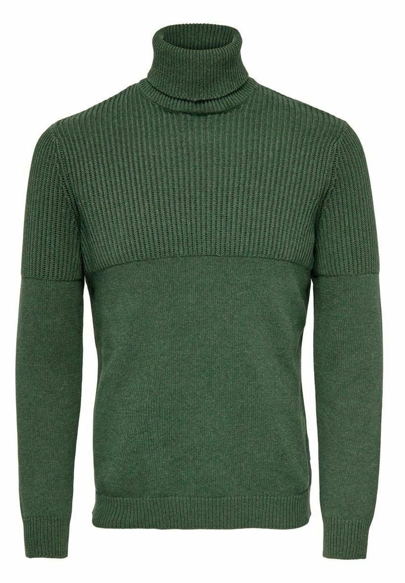 Only & Sons ONSAL LIFE REG 7 ROLL BF - Strickpullover - deep forest ...