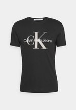 Calvin Klein Jeans SEASONAL MONOLOGO TEE - T-shirt imprimé - black/porpoise/noir - ZALANDO.FR