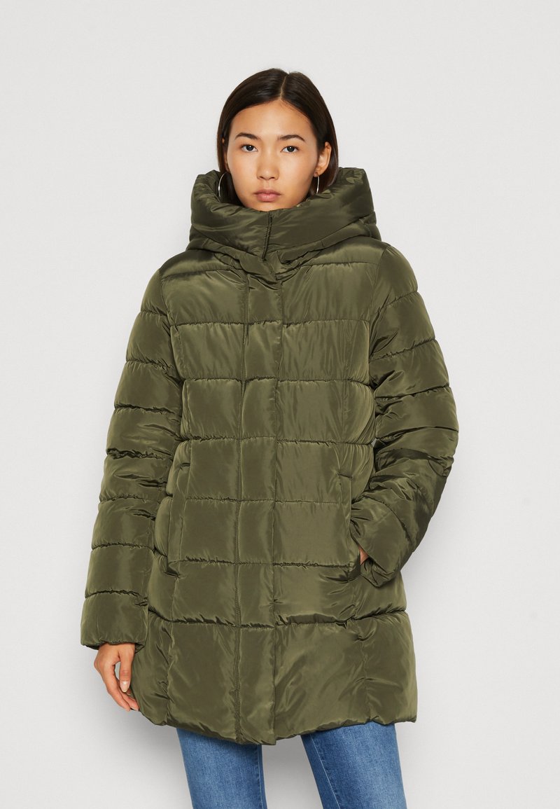 ONLY ONLNEWLINA PUFFER COAT - Winter coat - deep depths/green - Zalando ...