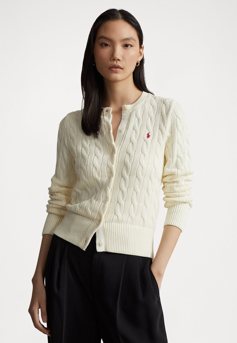 Polo Ralph Lauren CABLE KNIT COTTON CREWNECK CARDIGAN - Cardigan ...