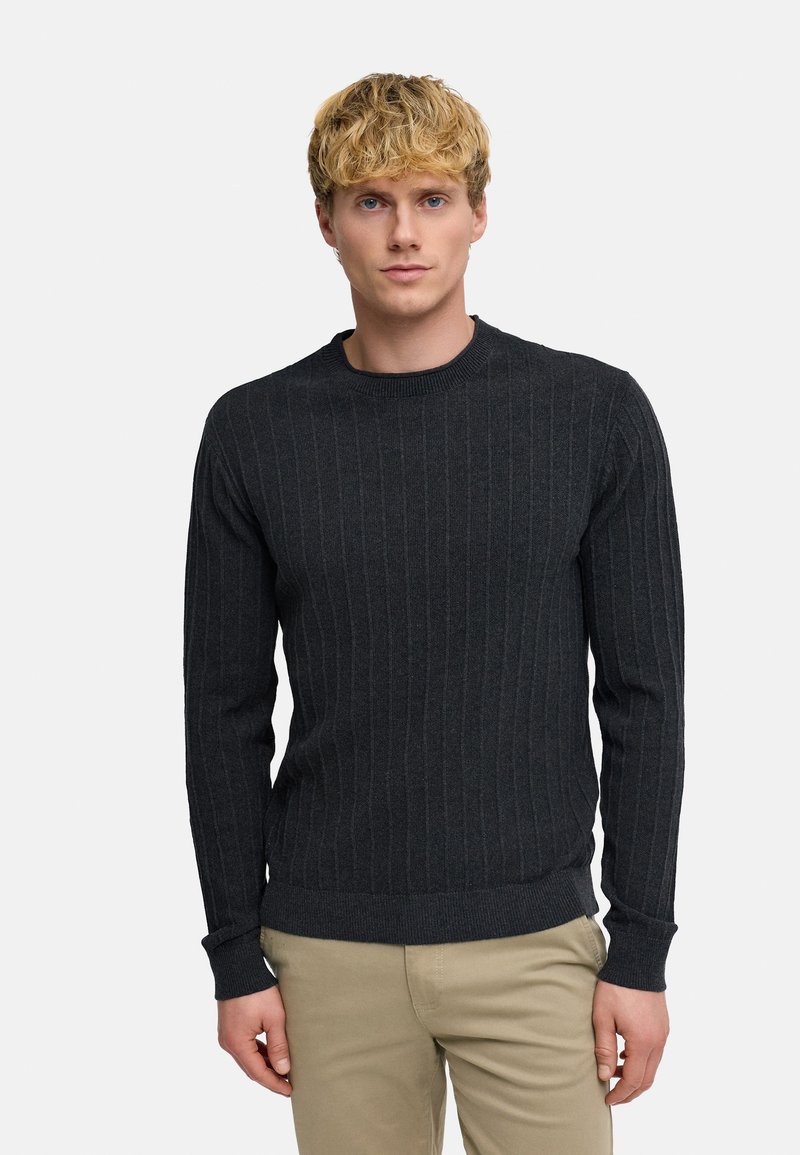 Kronstadt KSALONZO STRICKPULLOVER - Jumper - charcoal mix/anthracite ...