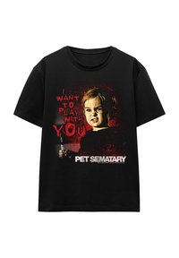 Cotton Soul PET SEMATARY I WANT TO PLAY - Print T-shirt - black - Zalando