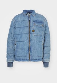 G-STAR PADDED ZIP BOMBER - Denim jacket - faded bora wind/blue denim ...