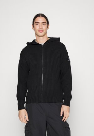 Calvin Klein MICRO LOGO REPREVE HOODIE JACKET - Zip-up sweatshirt ...