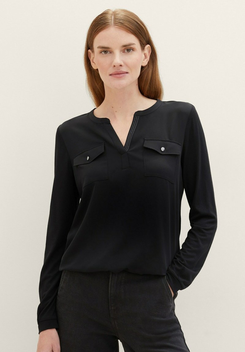 TOM TAILOR Bluse - deep black/schwarz - Zalando.ch