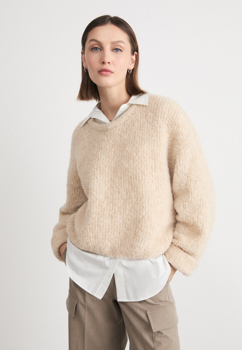 American Vintage Strickpullover - beige clair chine/beige - Zalando