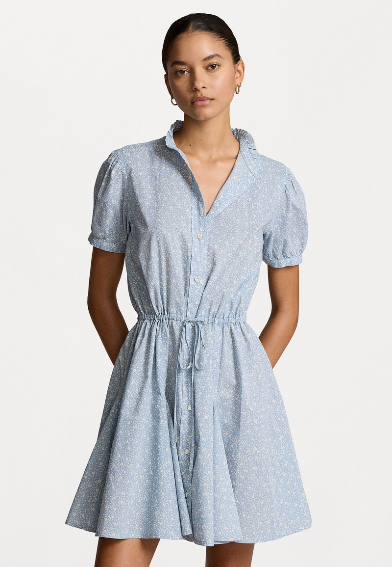 Polo Ralph Lauren FLORAL COTTON DRAWSTRING DRESS - Shirt dress - light ...