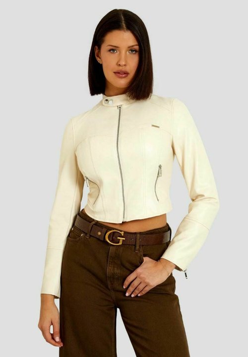 Pepe Jeans STAZIE - Kunstlederjacke - mousse white/offwhite - Zalando.ch