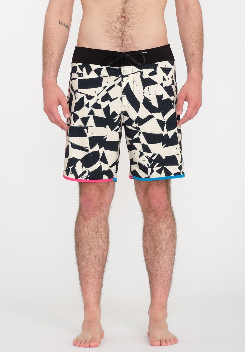 Volcom BOARD LIDO PRINT SCALLOP MOD - Short de bain - black white/blanc ...