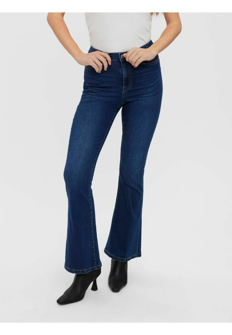 Vero Moda HIGH WAIST VMSIGA FLARED - Jeans bootcut - dark blue denim ...