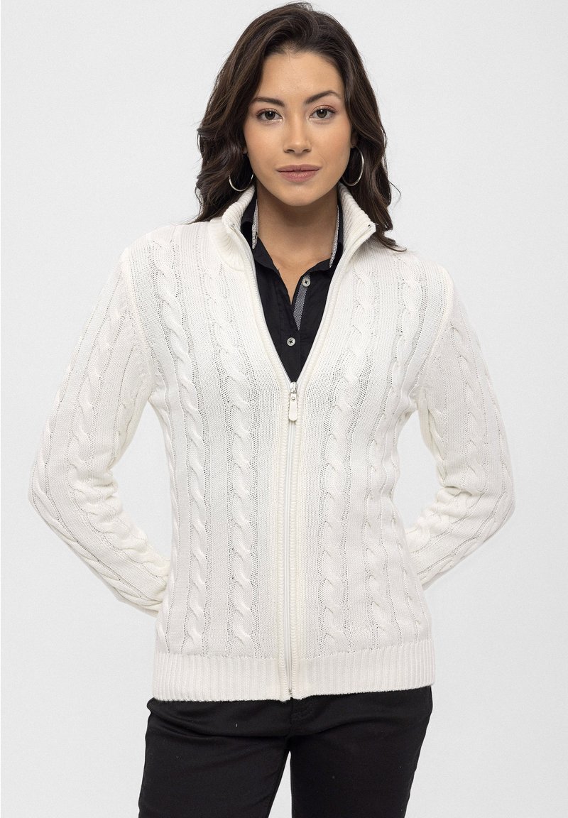 Felix Hardy CABLE FULL ZIPPER - Kofta - off white/offwhite - Zalando.se