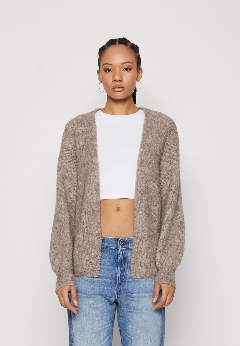Vero Moda VMSMOOTH OPEN CARDIGAN - Vest - moon rock melange/taupe - Zalando.nl