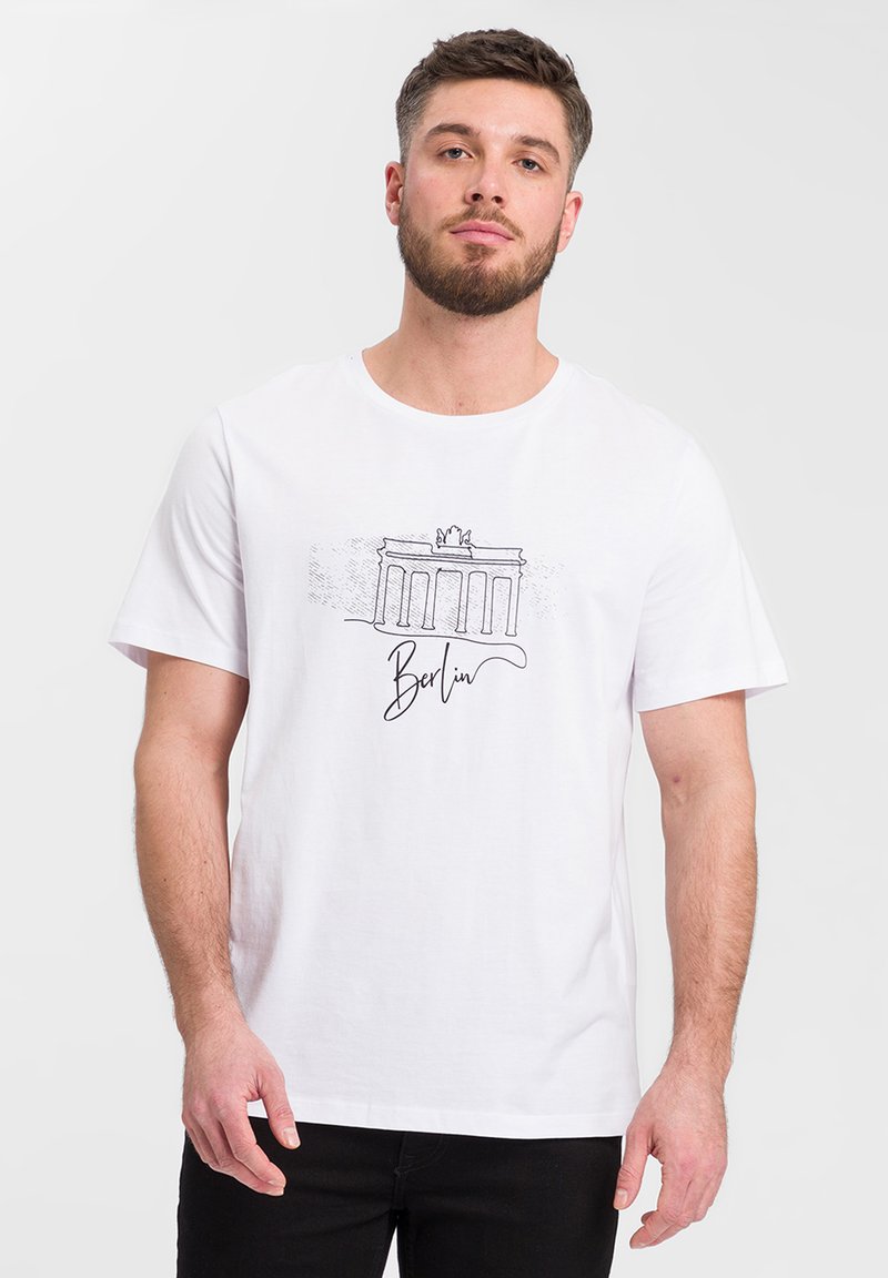 Cross Jeans T-Shirt print - white/weiß - Zalando.de