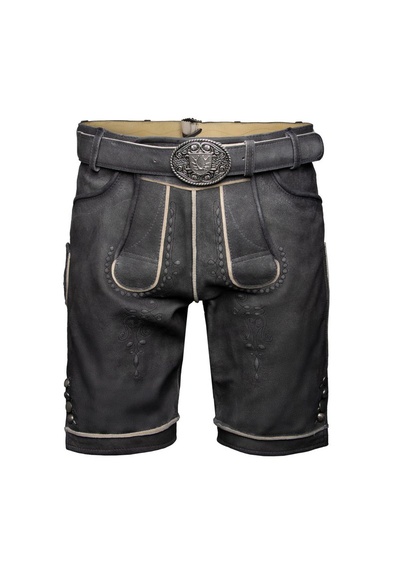 Krüger Dirndl KUNO MIT GÜRTEL - Lederhose - anthrazit/dunkelgrau ...