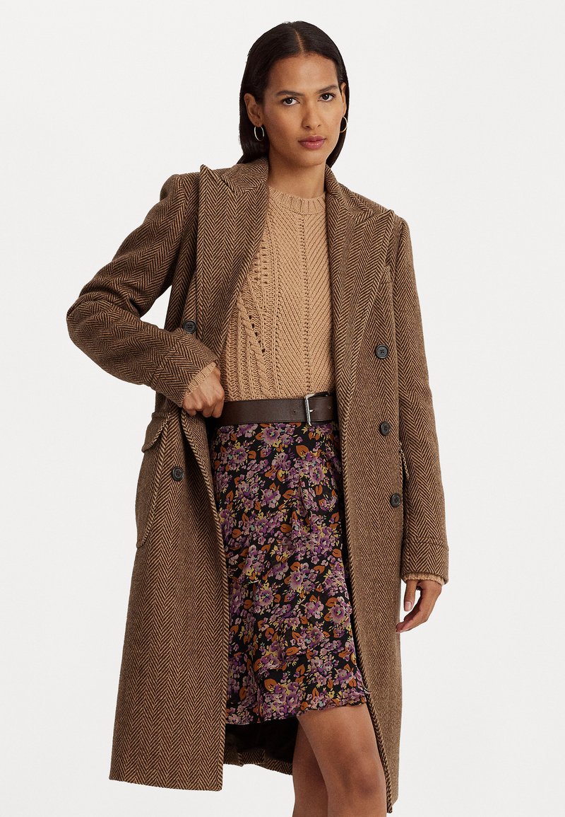 Lauren Ralph Lauren GILSCENT LINED COAT - Klasikinis paltas - brown/tan multi/ruda - Zalando.lt