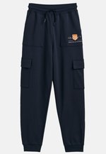 GANT CONTRAST SHIELD - Tracksuit bottoms - evening blue/dark blue ...
