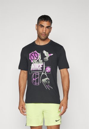 Nike Performance TEE TYPE - Print T-shirt - black - Zalando.co.uk