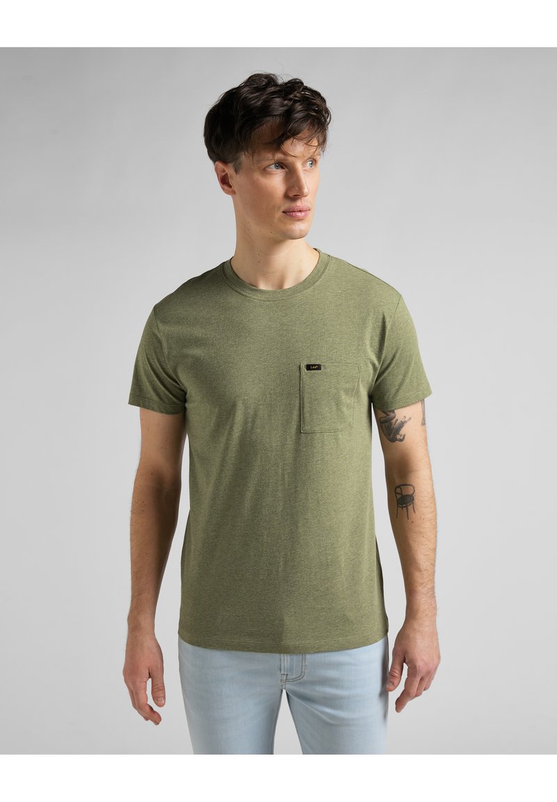 Lee ULTIMATE POCKET - T-Shirt basic - brindle green/oliv - Zalando.at