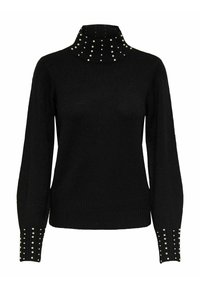 JDY JDYRUE LIFE LS HN PEARL DETAIL - Jumper - black - Zalando