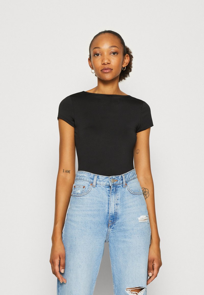 Weekday GIZEM OPEN BACK - T-Shirt print - black/schwarz - Zalando.ch