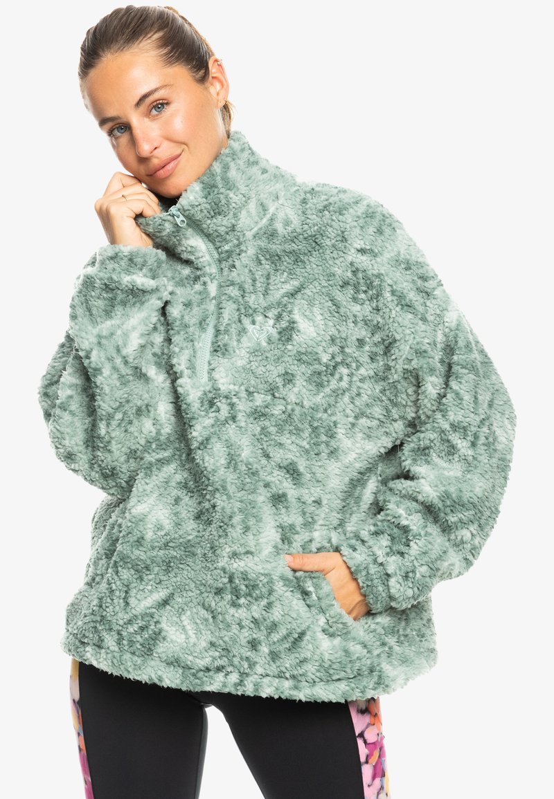 Roxy WAVES OF WARMTH HALF ZIP - Fleecepullover - blue surf planao/blau ...