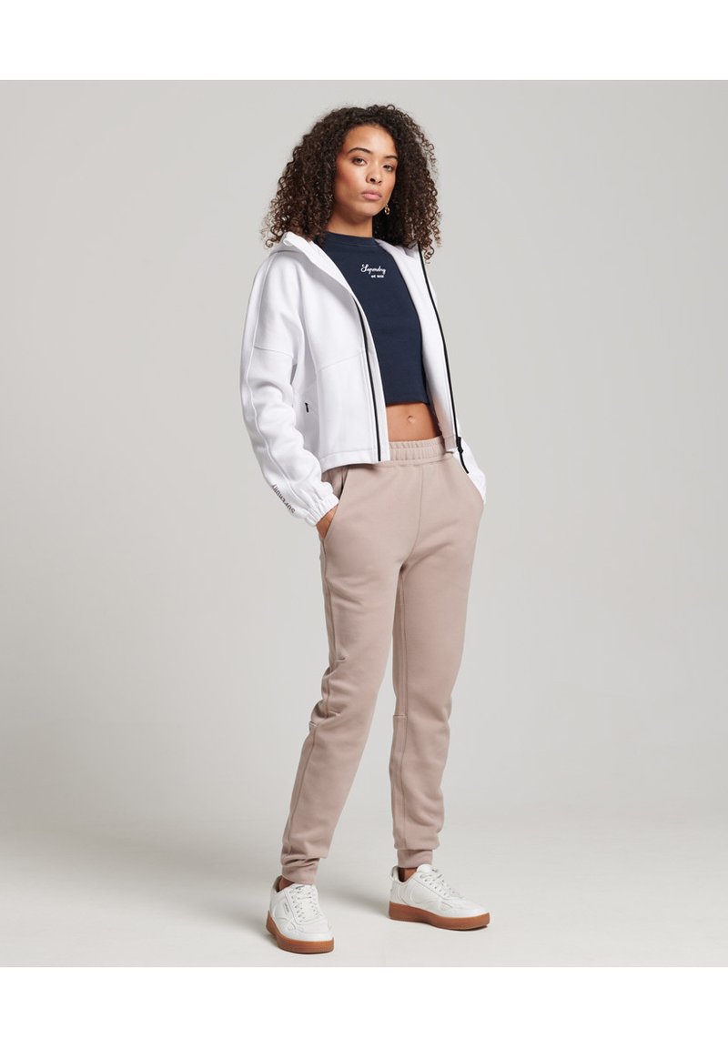 Superdry CODE TECH HUPPARI - Sweat zippé - brilliant white/blanc ...