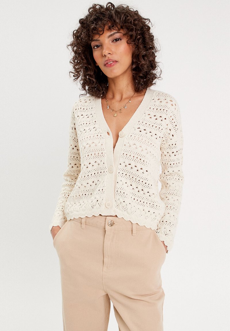 Cache Cache MIT LANGEN ÄRMELN UND AJOURMUSTER - Vest - ecru/crème ...