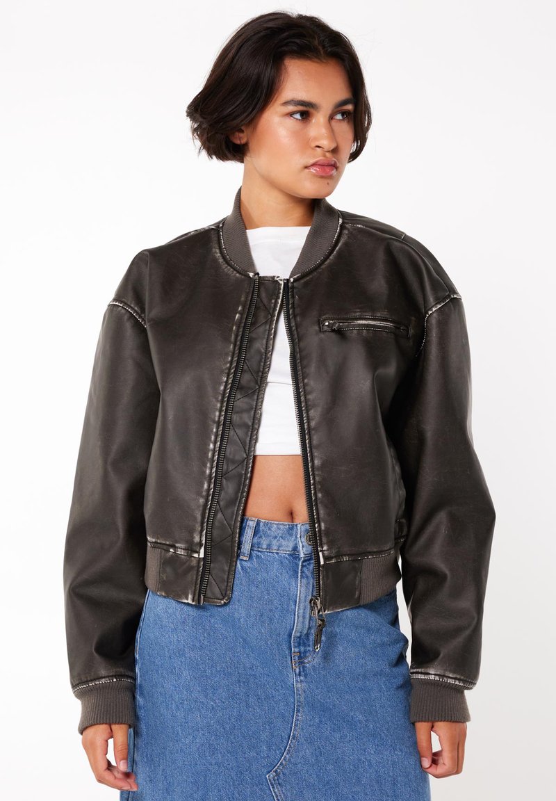 America Today JUNE - Faux leather jacket - black - Zalando