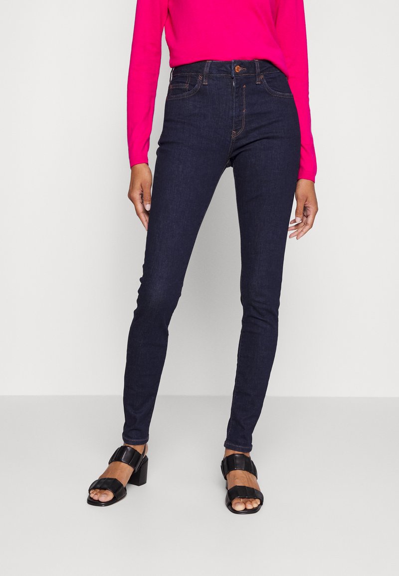 edc by Esprit HIGH RISE - Jeans Skinny Fit - blue rinse/darkblue ...