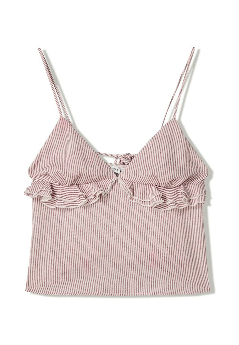 Bershka STRAPPY RUSTIC - Top - dark red/dunkelrot - Zalando.at
