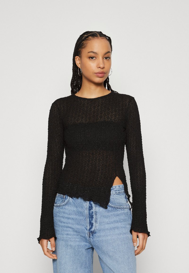 Gina Tricot ASYMMETRIC - Langærmet T-shirt - black (9000)/sort - Zalando.dk