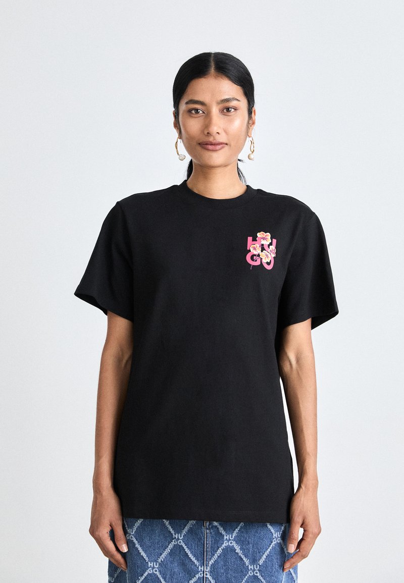 HUGO VINTAGE TEE - T-shirt print - black/zwart - Zalando.nl
